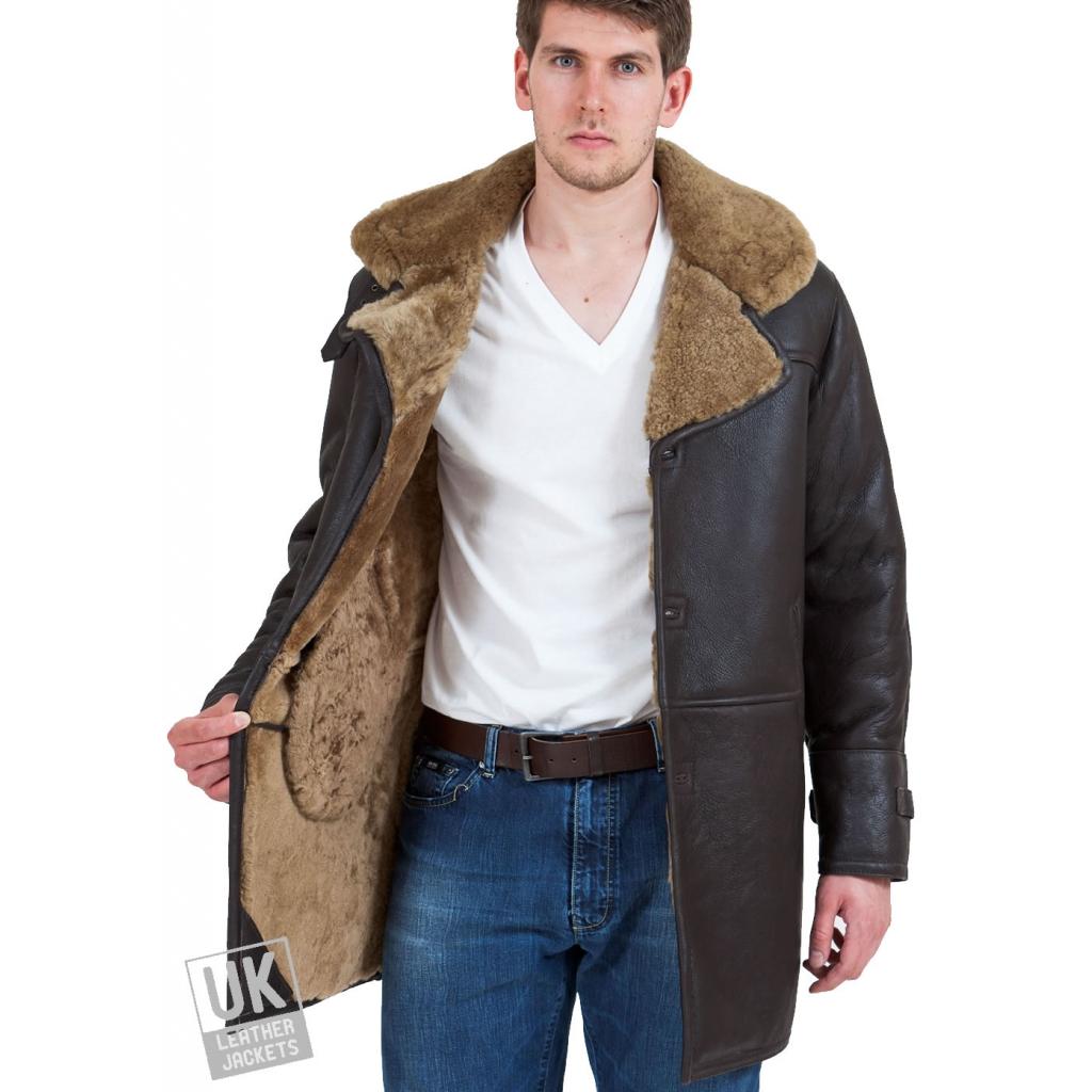 Mens Shearling Sheepskin Coat - Elgin | UK Leather Jacket | UK Leather ...