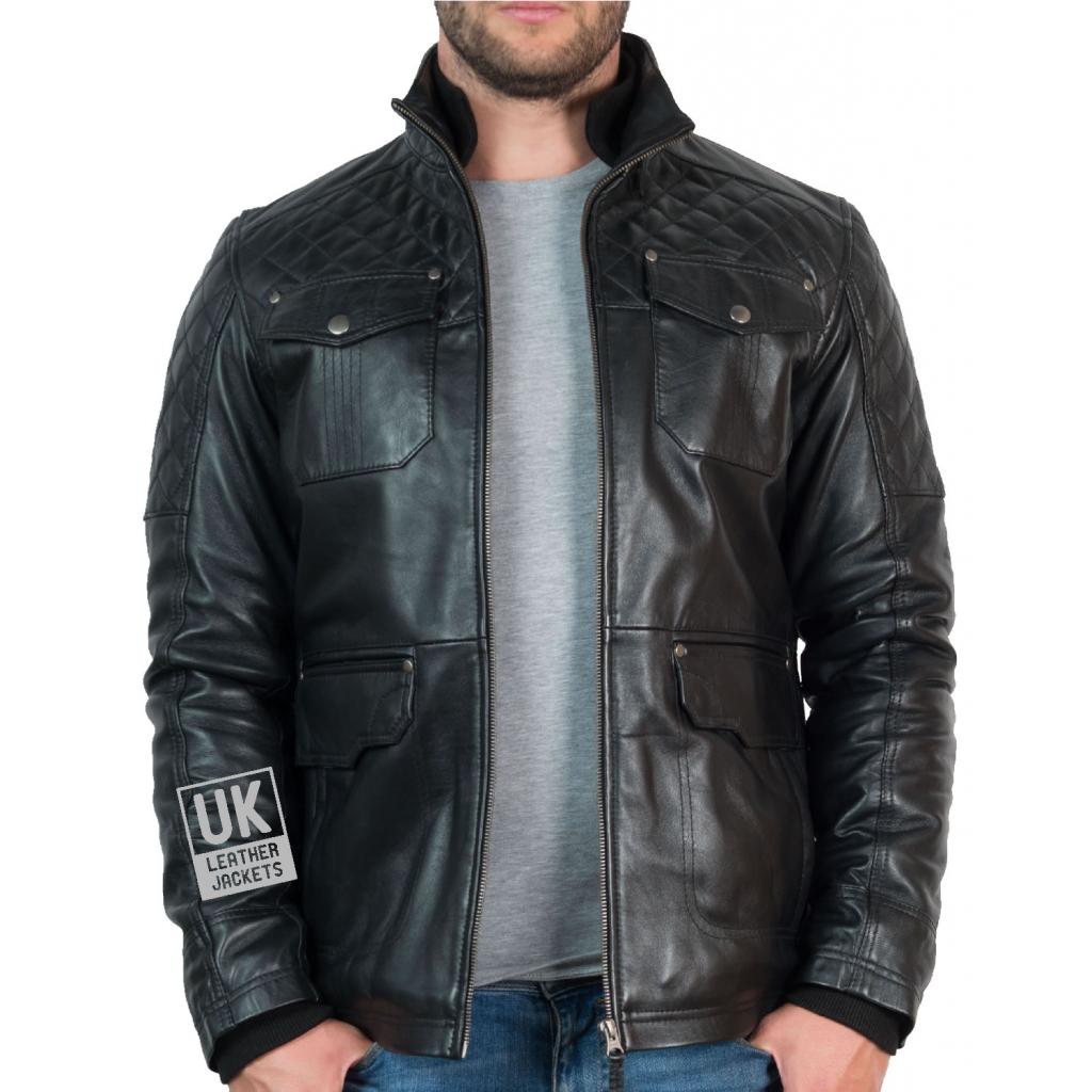 Mens Vintage Racing Leather Jacket - Westland - Black | UK Leather Jackets