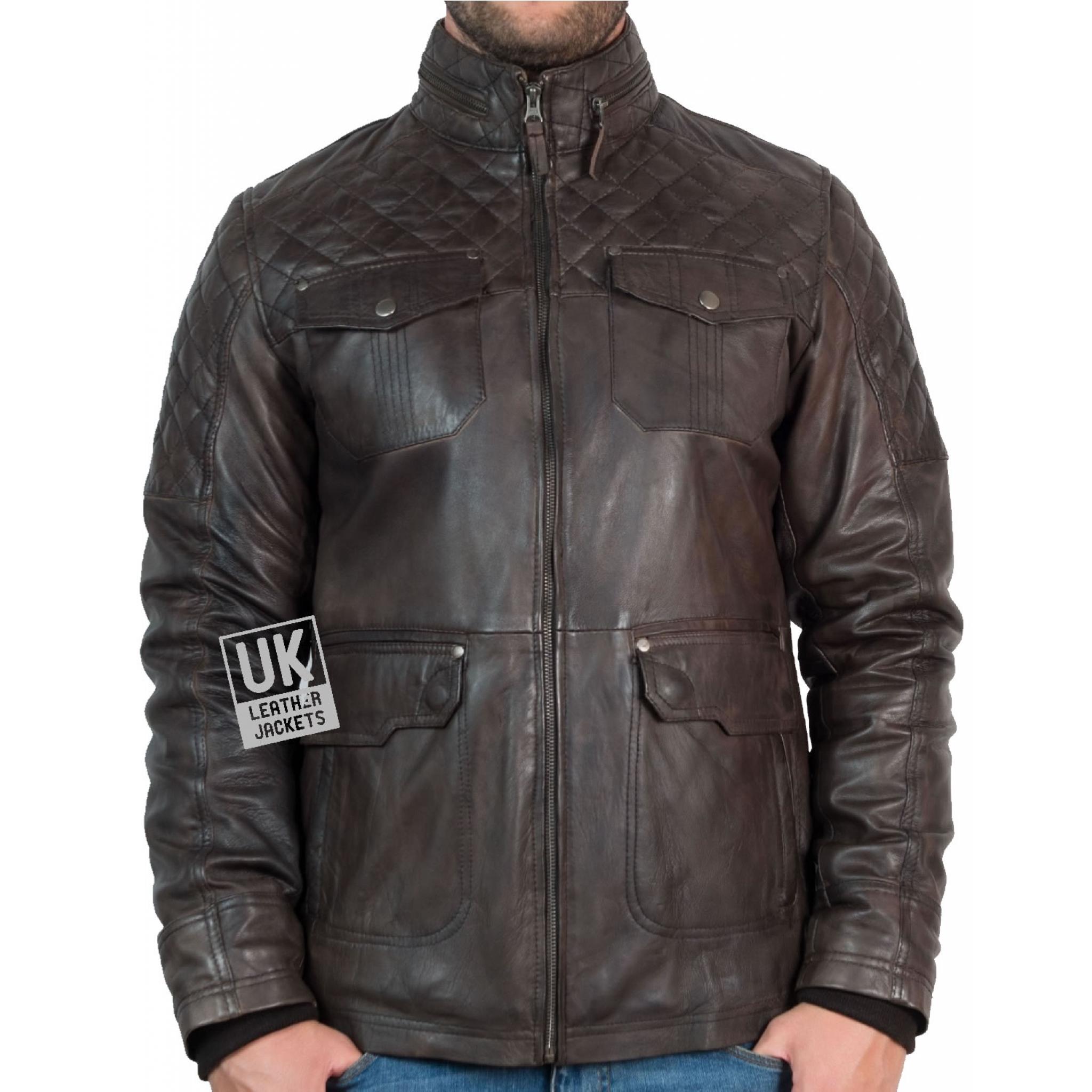 Mens Vintage Racing Leather Jacket - Westland - Brown | UK Leather Jackets