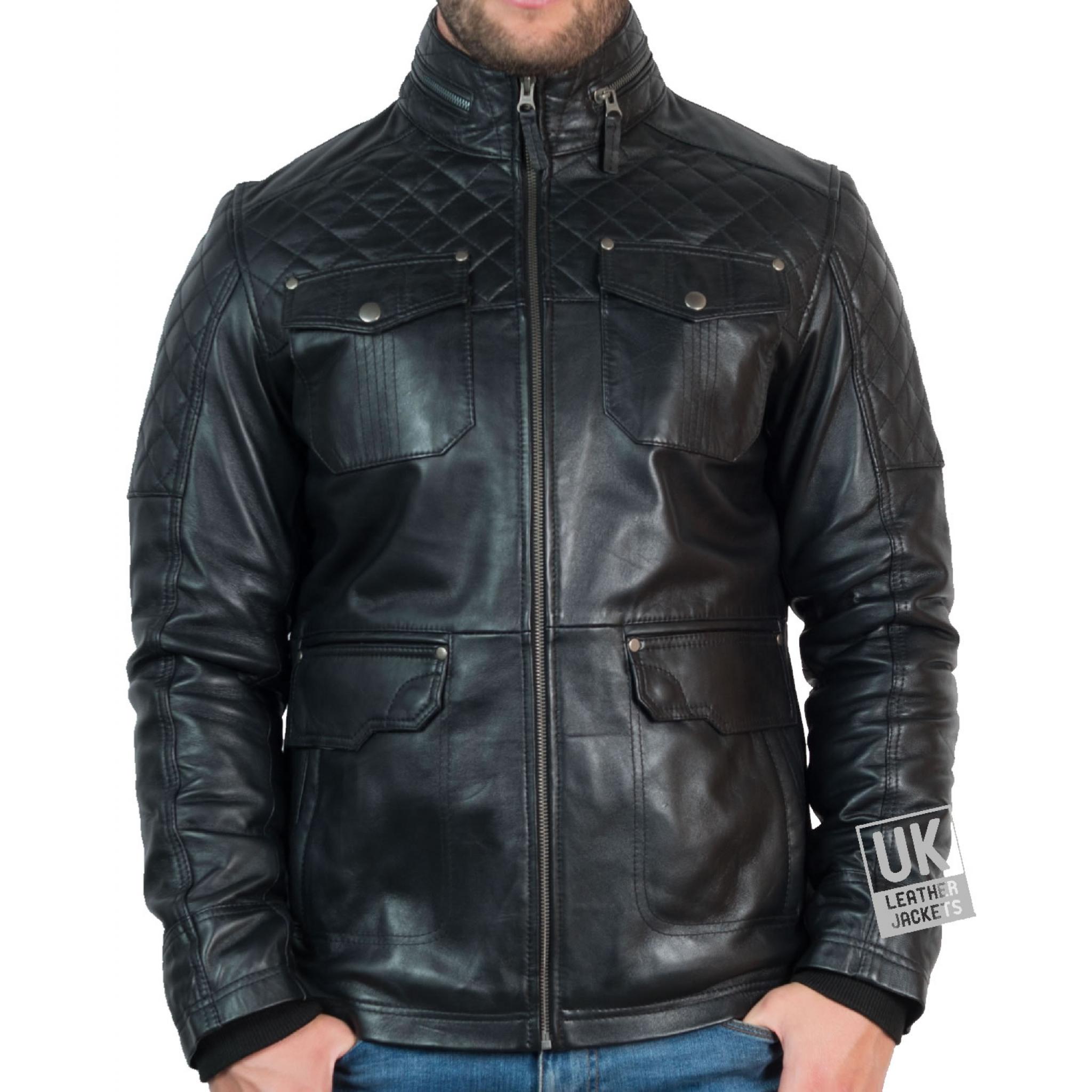 Mens Vintage Racing Leather Jacket - Westland - Black | UK Leather Jackets