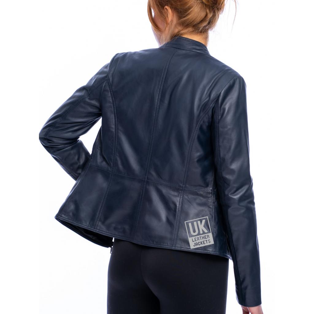Womens Leather Jacket - Luxor - Navy Blue | UK Leather Jackets
