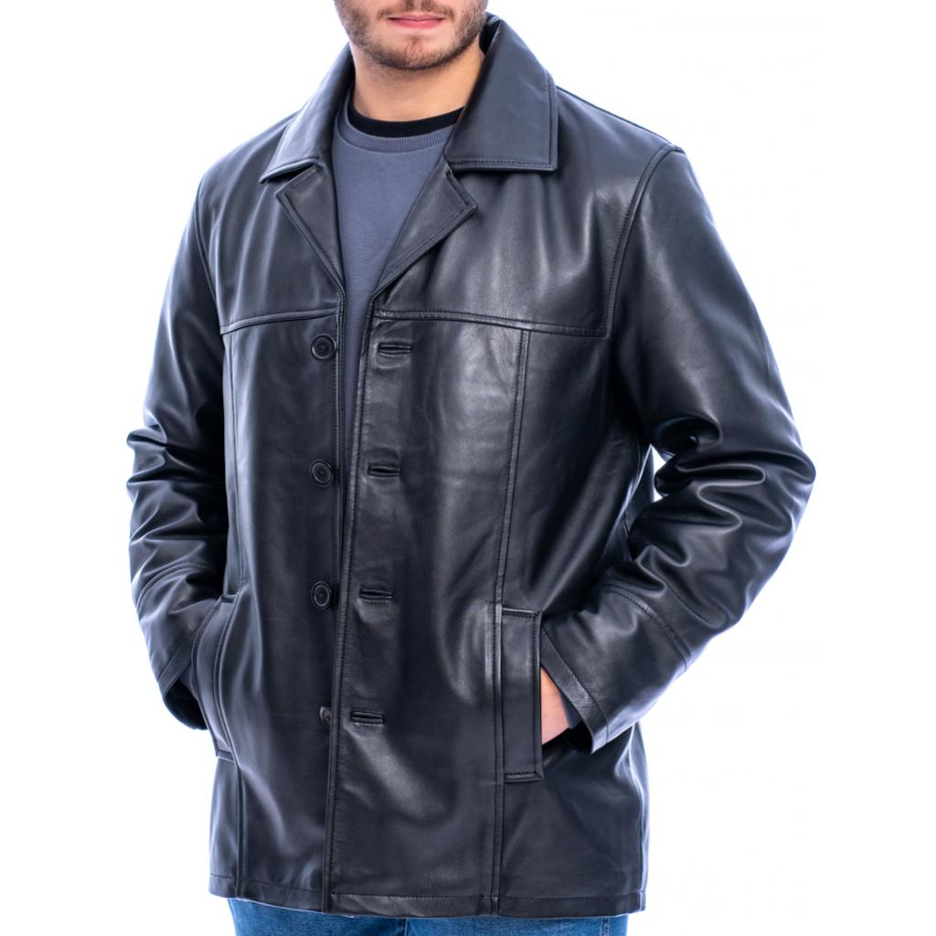 Mens Black Leather Reefer Jacket - Oscar - Superior | UK Leather Jackets